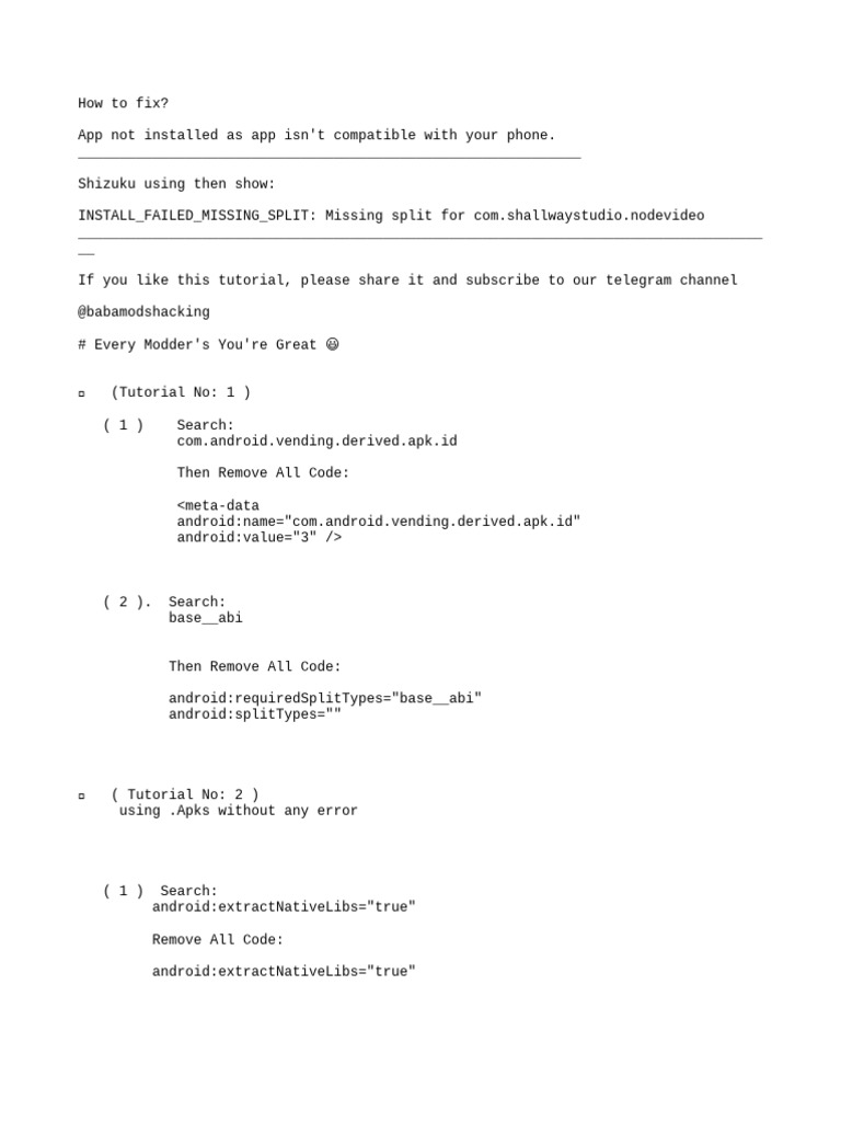 How To Fix App Not Installed As App Isn't Compatible With Your Phone | PDF