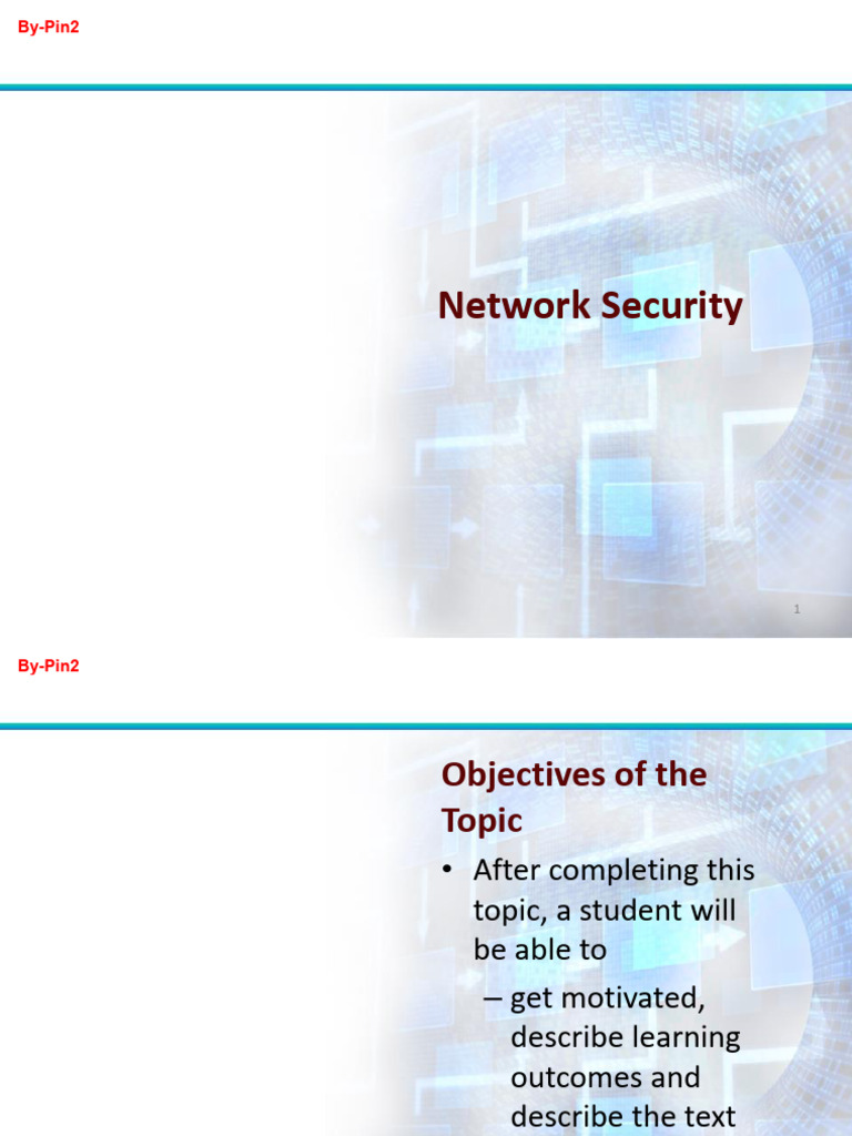 CS315 Topic 1-35 by Pin2 and Muhammad | PDF | Security | Computer Security