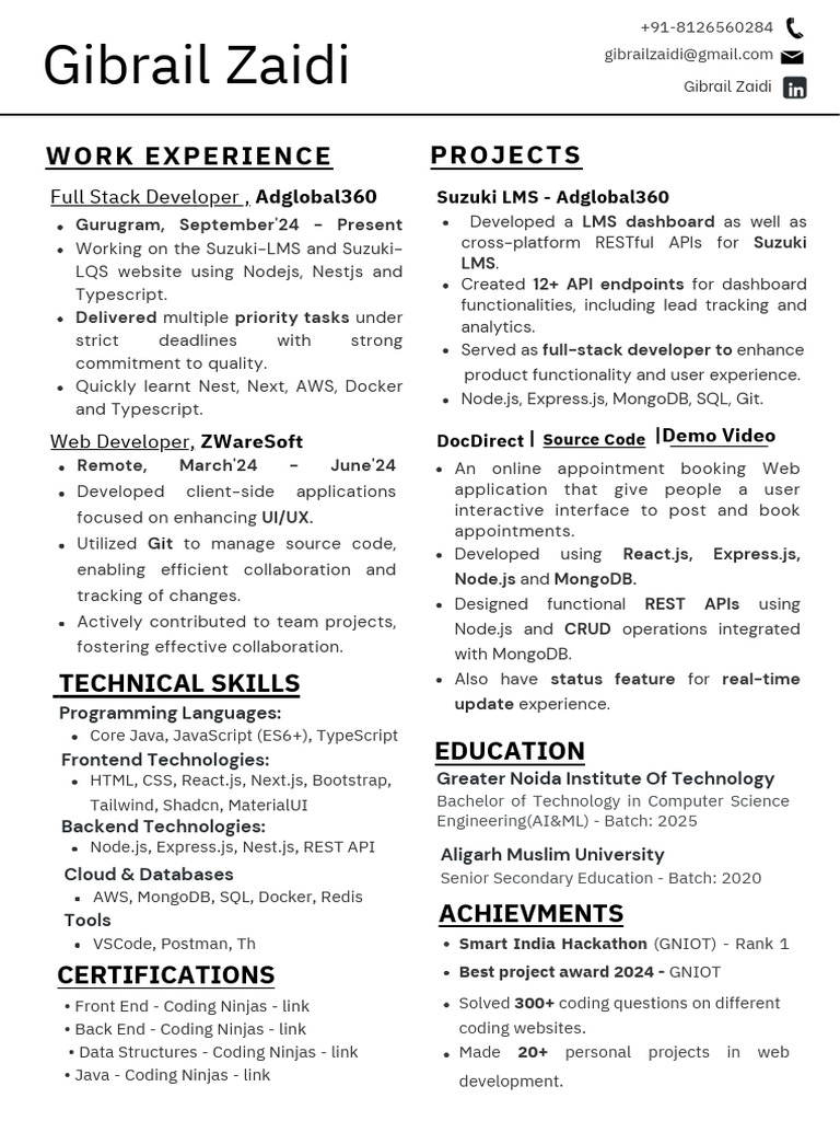 Gibrail CV | PDF | Computing | Software Engineering