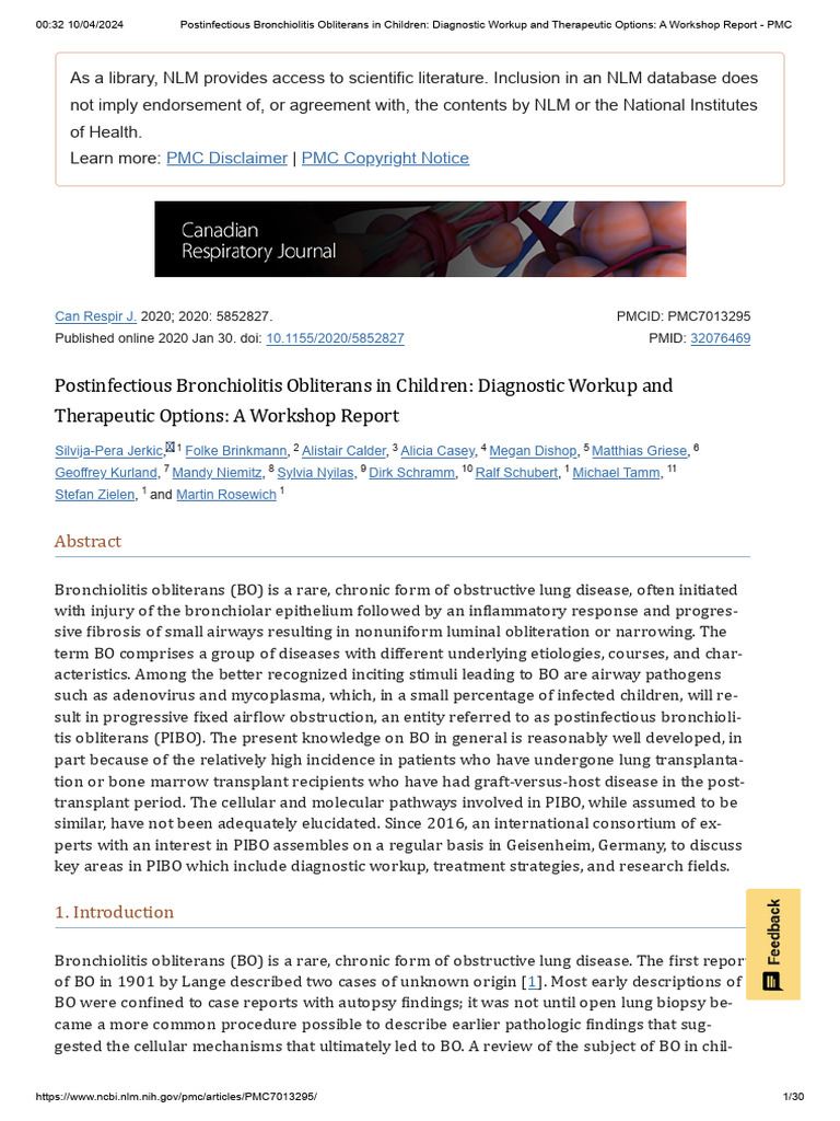 PIBO - 2020 - Diagnostic Workup and Therapeutic Options - A Workshop ...