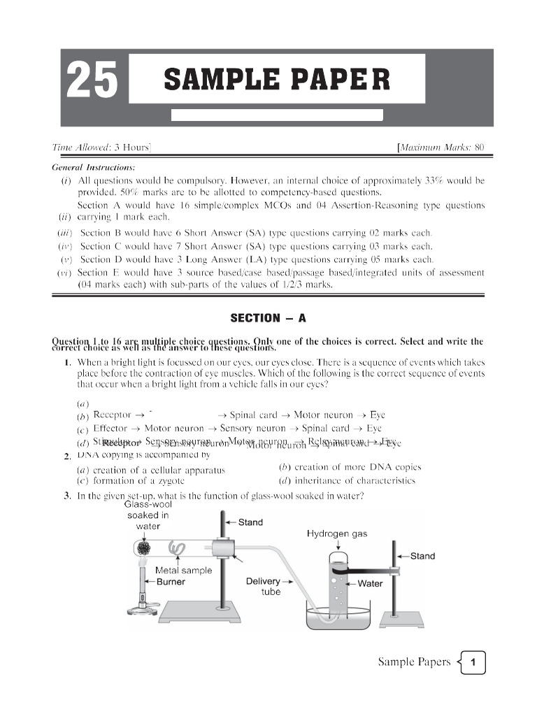 Cbse Cl10 Ead Science Pre-Board Paper 25 | PDF