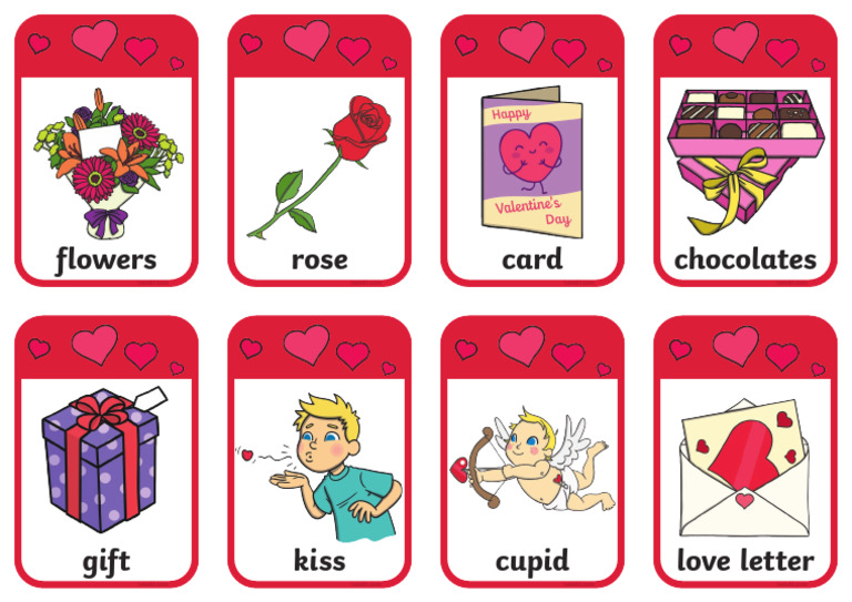 Au T 435 Valentines Day Flashcards - Ver - 1 | PDF