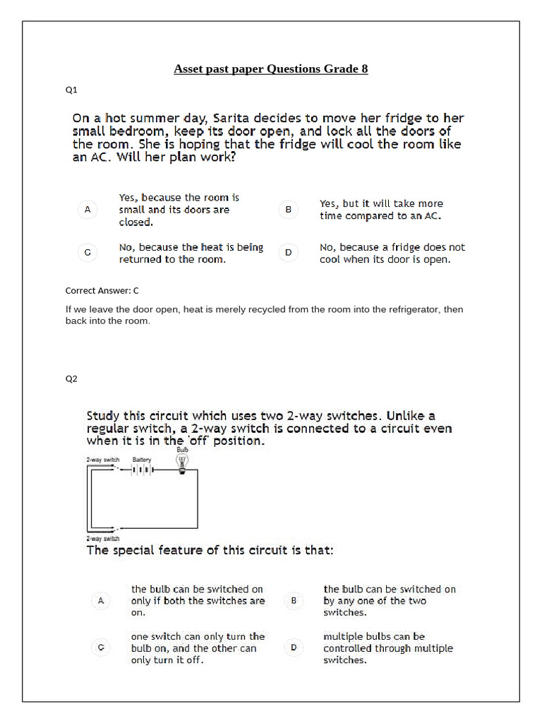 Grade 8 Asset Past Paper Questions | PDF | Rock (Geology) | Combustion