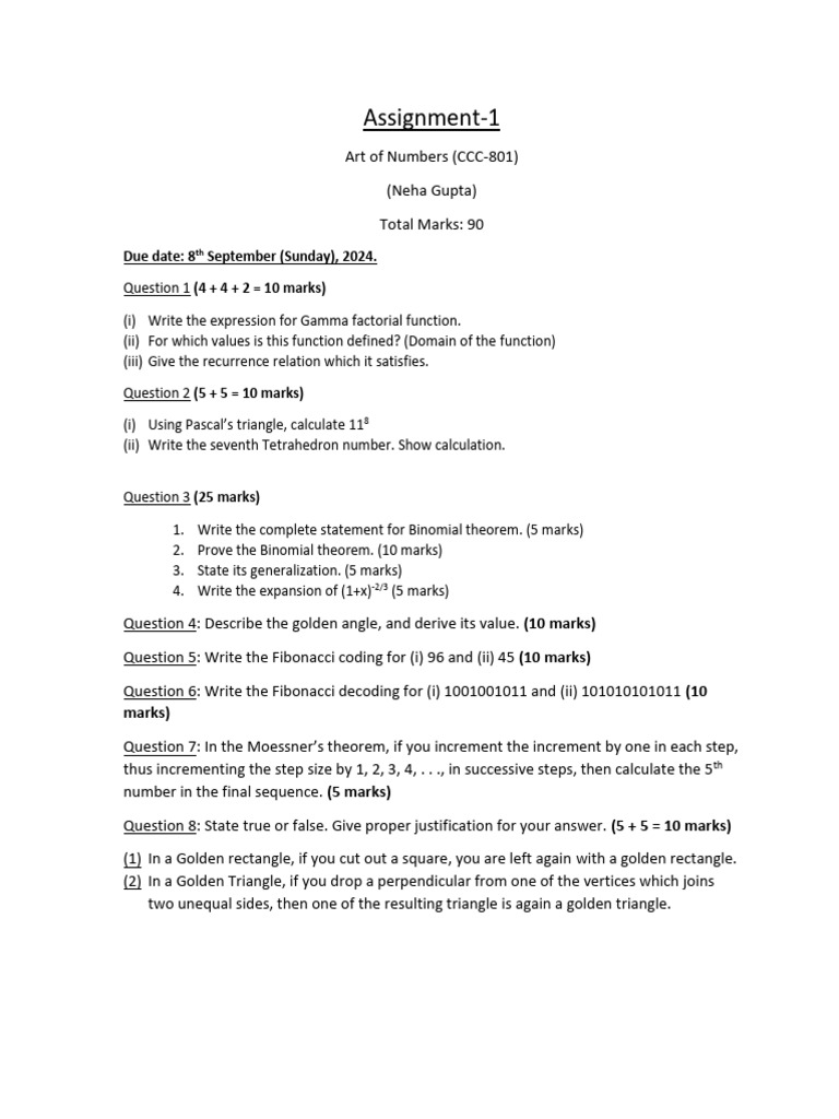 Assignment-1 (Mon FH-2024) | PDF