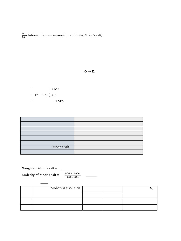 Volumetric Analysis 1 V | PDF