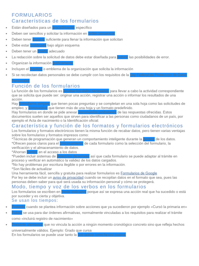 FORMULARIOS | PDF | Información | Informática