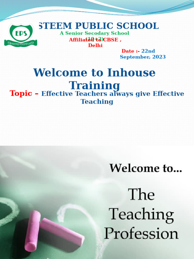 Effective Teaching Workshop Pdf