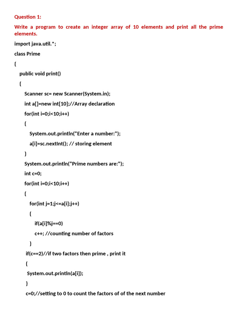 Arrays Questions | PDF | Integer (Computer Science) | Numbers Arrays Questions | PDF | Integer (Computer Science) | Numbers