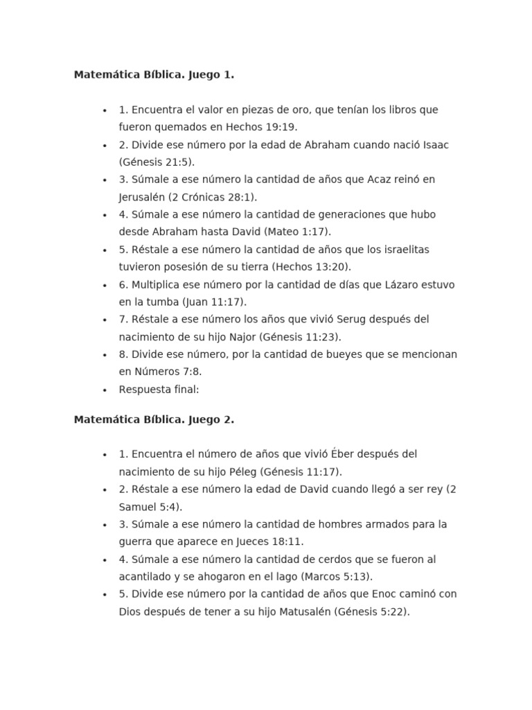 Matemática Bíblica | PDF | Abrahán | Contenido bíblico