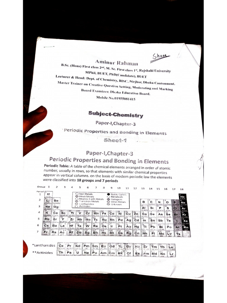 Chemistry CH 3 Sheet | PDF