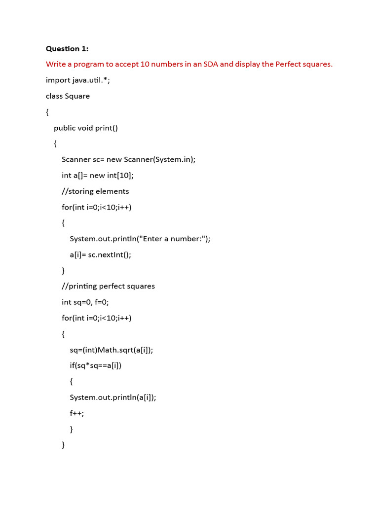 Perfect Square Upper, Lower | PDF | Computer Programming | Software ...