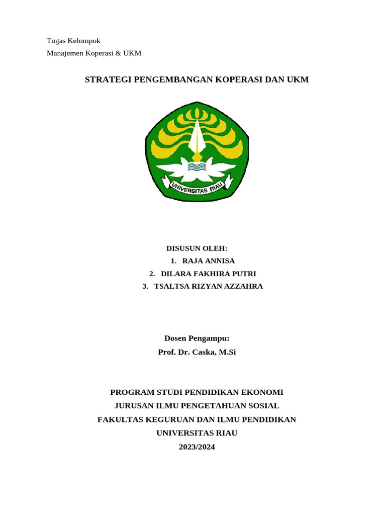 Manajemen Koperasi Dan Ukm Revisi Ok | PDF