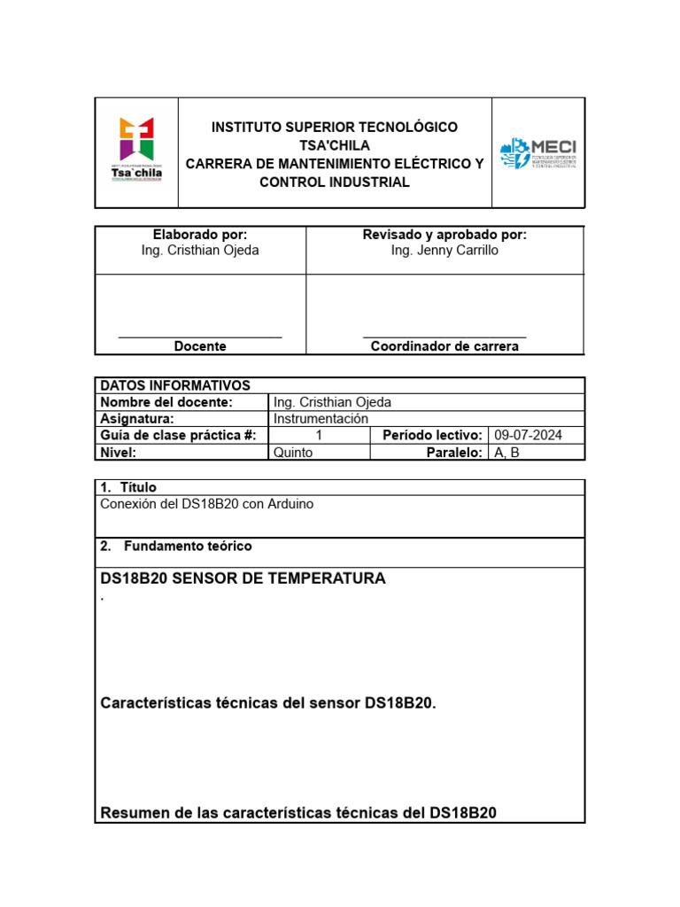 Informe Pr-Ctico Sensor de Temperatura | PDF | Laboratorios | Arduino
