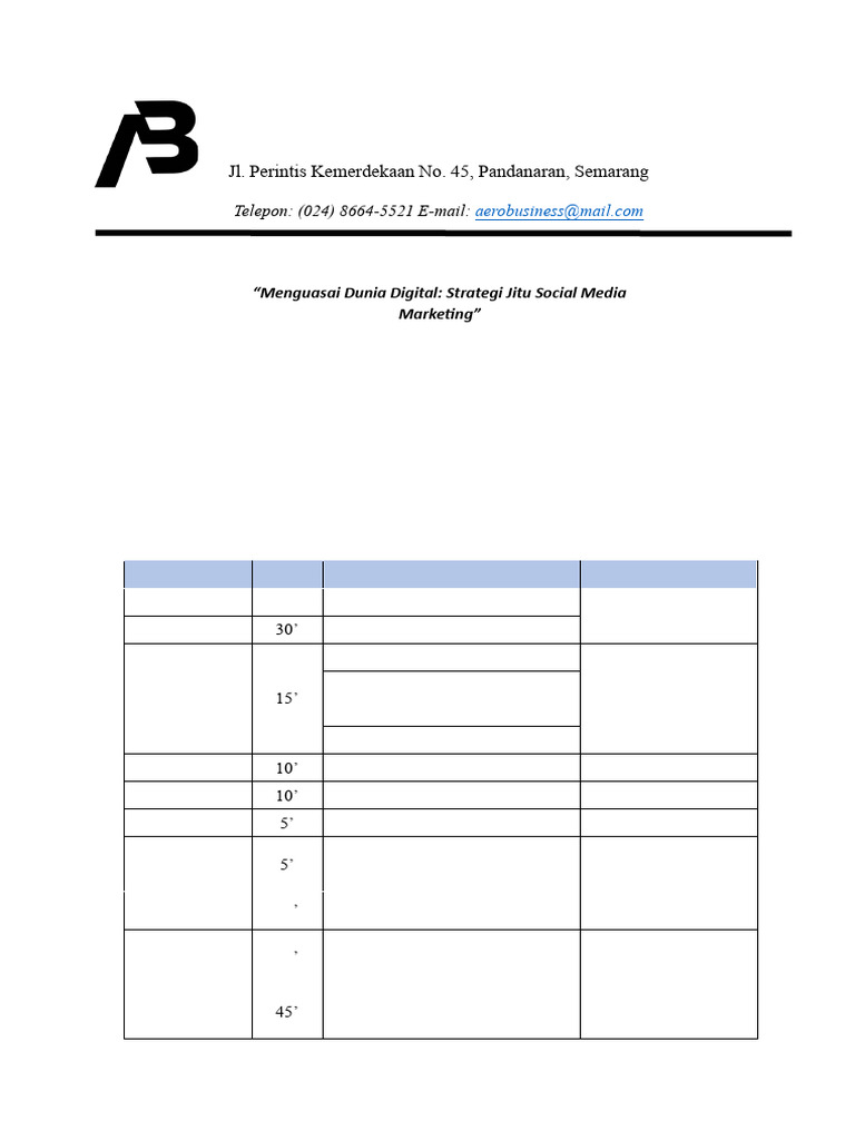 Susunan Acara Workshop Rvs | PDF