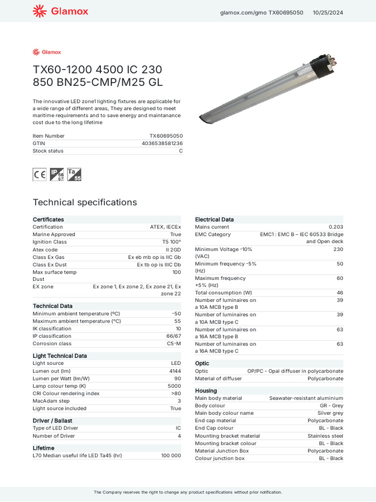 LED Zone1 Marine Lighting Fixture | PDF | Electrical Components | Electricity