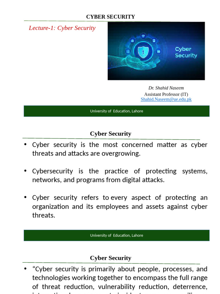 Cybersecurity Fundamentals Lecture | PDF | Security | Computer Security