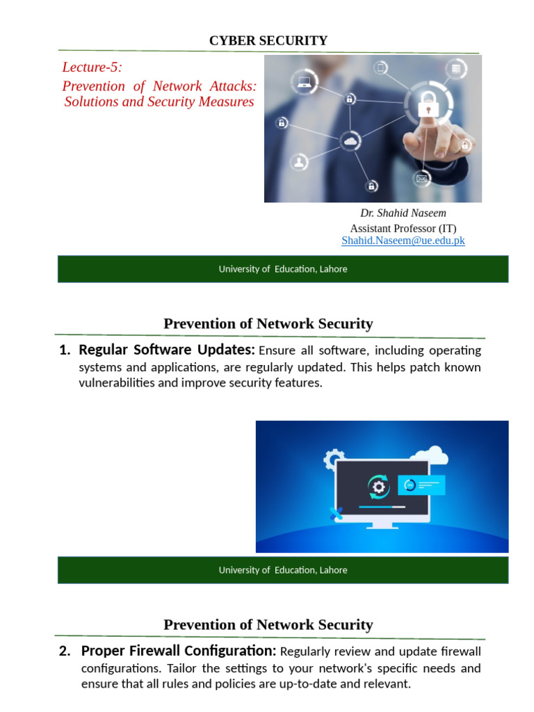 Lecture#5 - Prevention of Netwok Attacks | PDF | Security | Computer ...