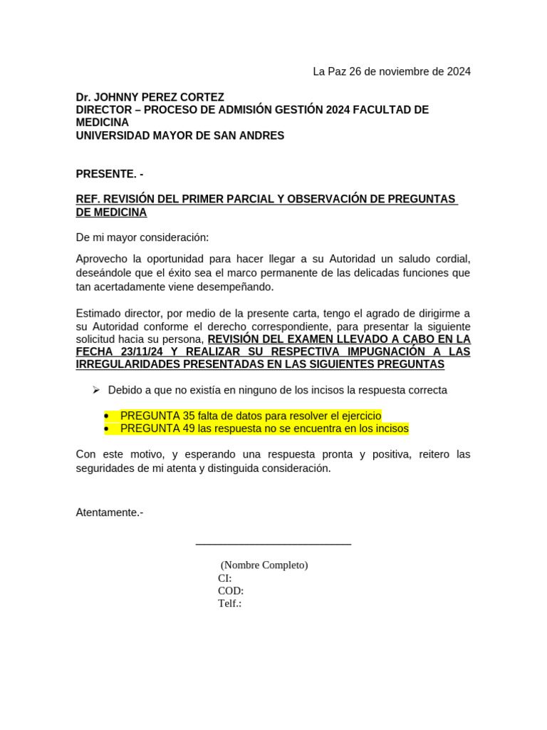 Formato De Carta De Muestra Cc