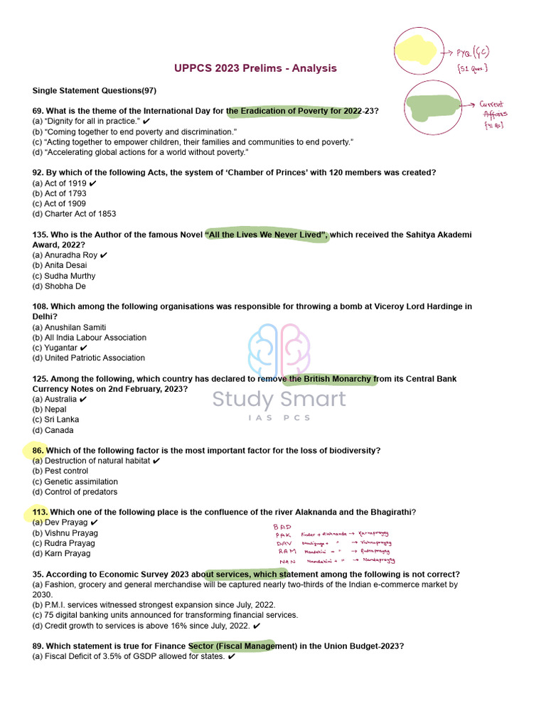UPPCS 2023 Prelims - Analysis | PDF | Monsoon | Writ