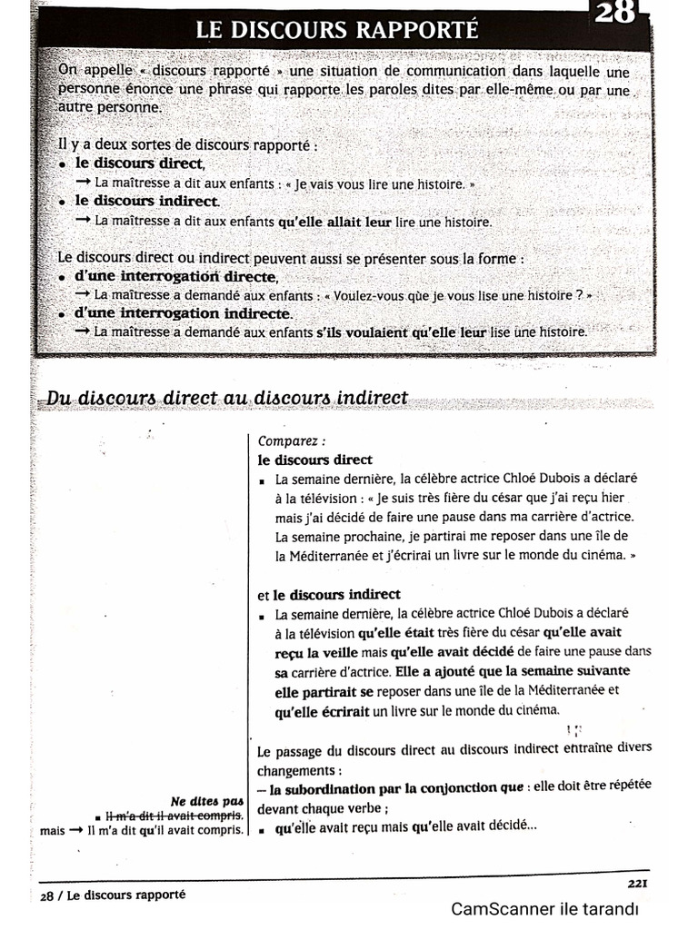 les discours rapporte | PDF