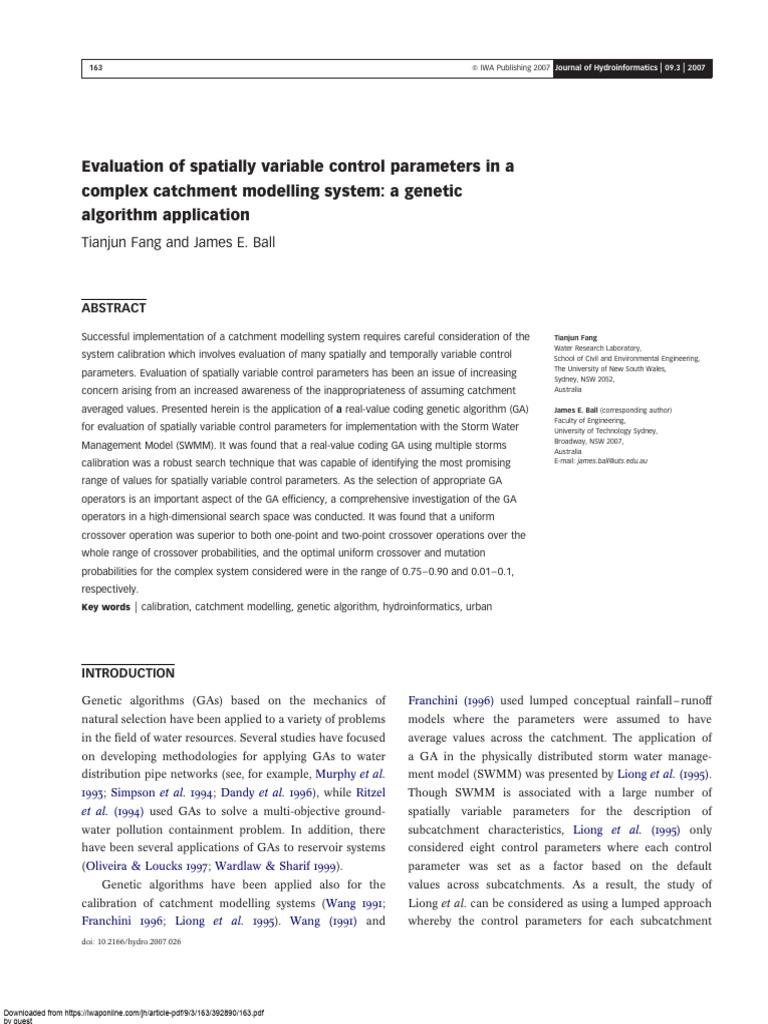 Evalution of Spatially Variable Control Parameters | PDF | Genetic Algorithm | Mathematical ...