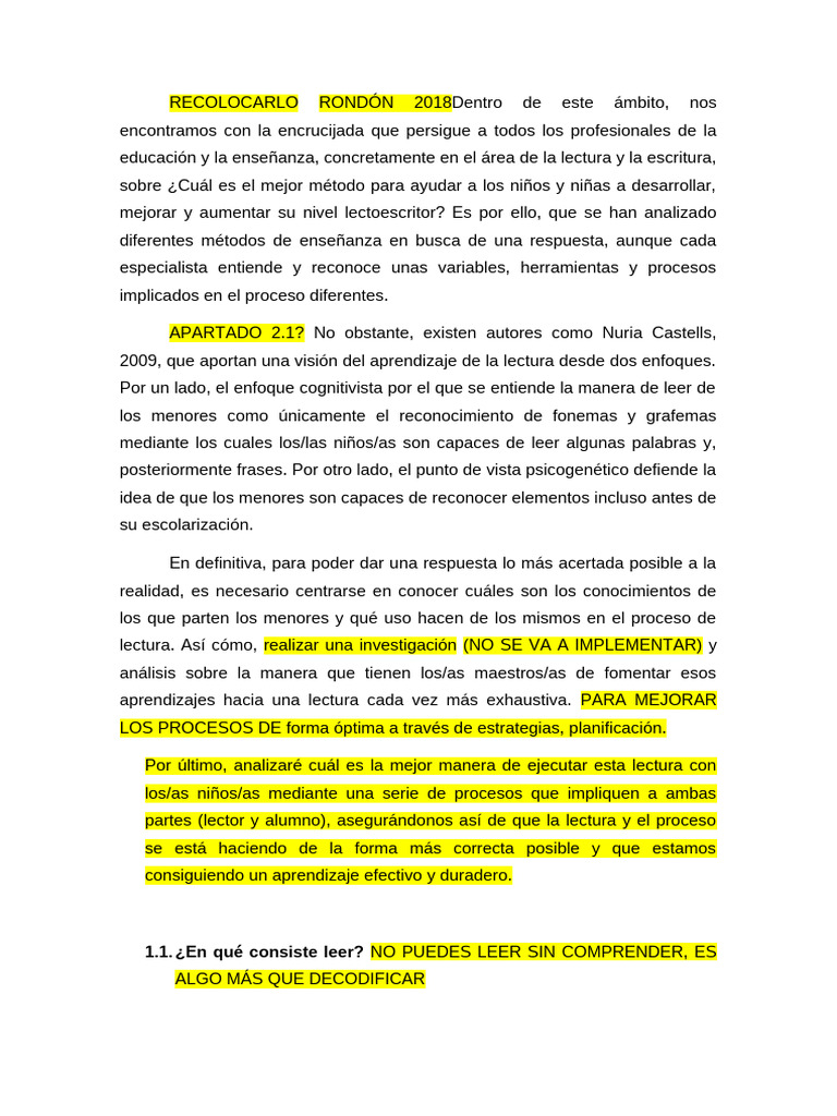 Borrador TFG | PDF | Enseñando | Aprendizaje