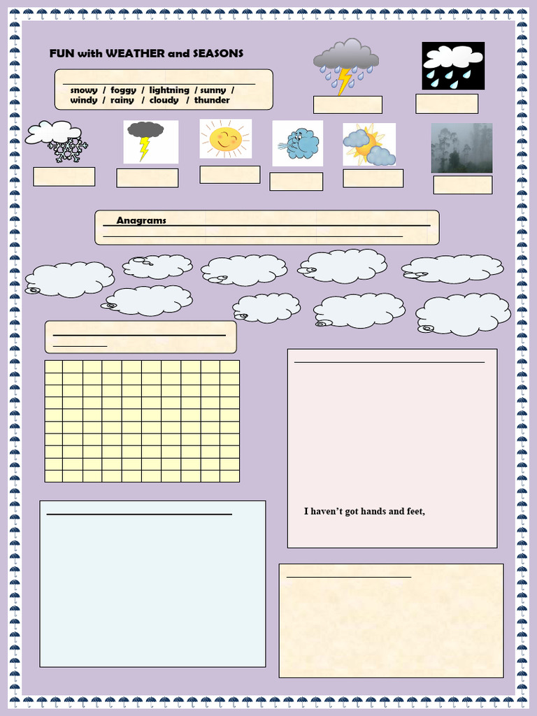 Fun With Weather and Seasons Fun Activities Games Picture Description ...