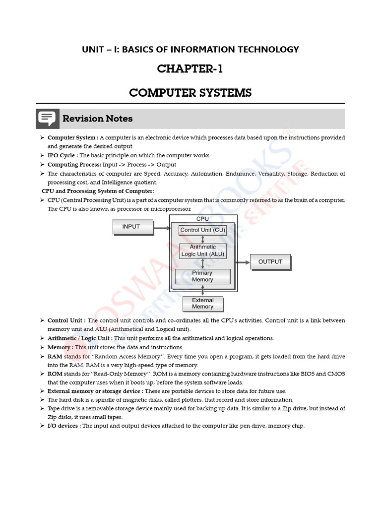 Oswaal CBSE Class 9 Computer Applications Revision Notes For 2023 Exam ...