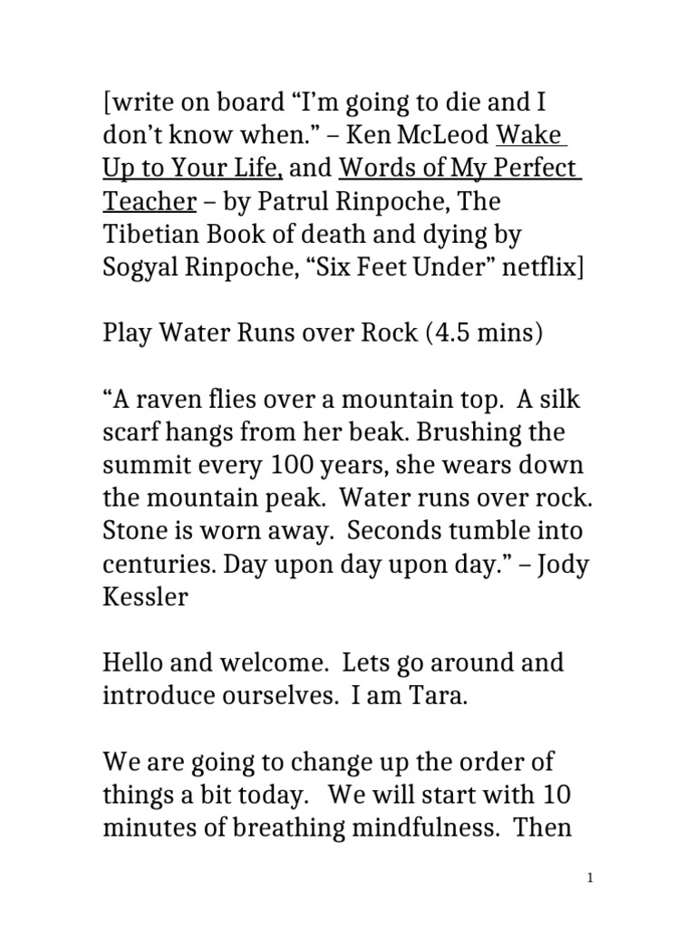 Death and Impermanence | PDF | Meditation | Sati (Buddhism)