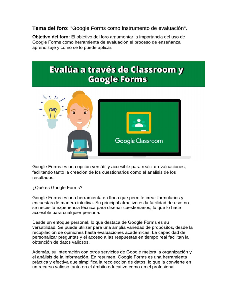 Google Forms: Herramienta de Evaluación Efectiva | PDF | Evaluación ...
