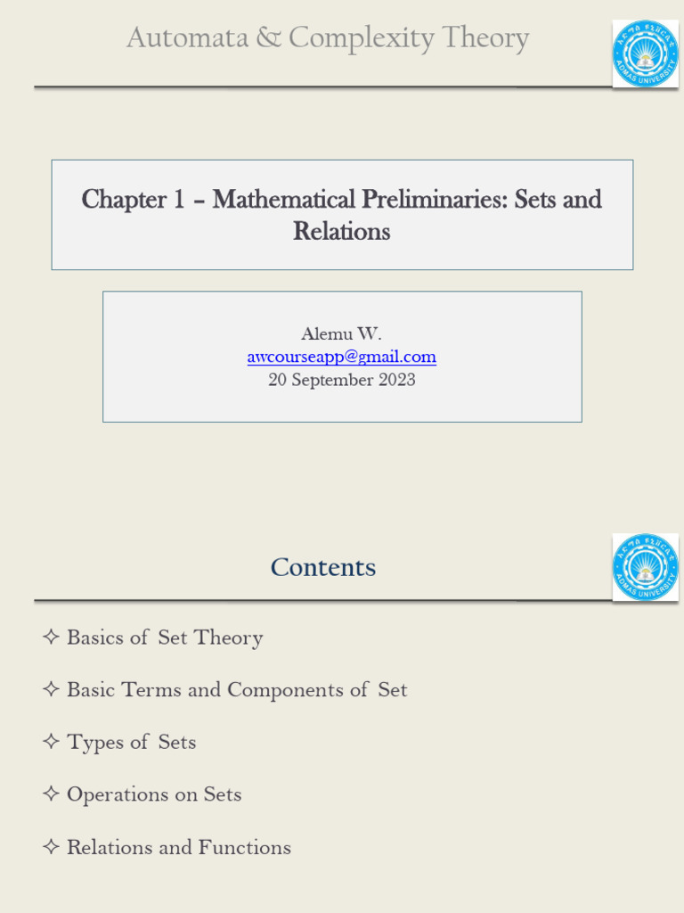 FLAT Ch1 | PDF | Set (Mathematics) | Empty Set