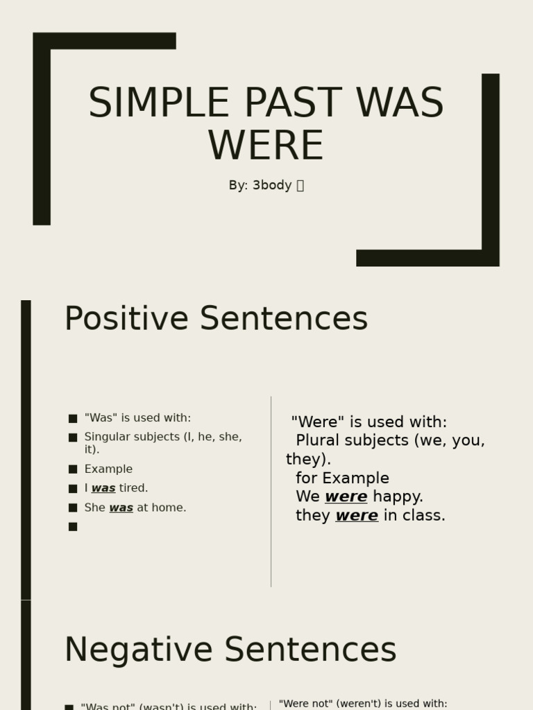Simple Past Was Were | PDF | Language Mechanics | Linguistics