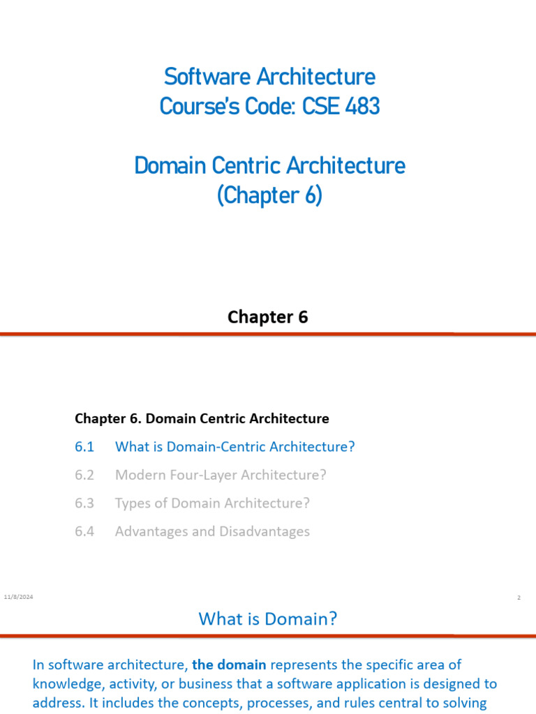 Chapter 6 - Domain Centric Architecture | PDF | Databases | Object (Computer Science)