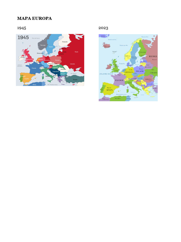 Mapa de Europa: 1945 a 2023 | PDF