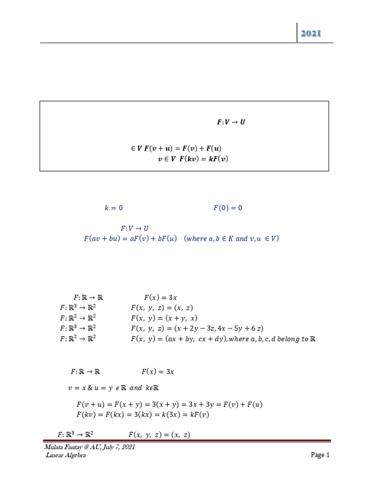 Chapter Three of Linear Algebra | PDF | Linear Map | Vector Space