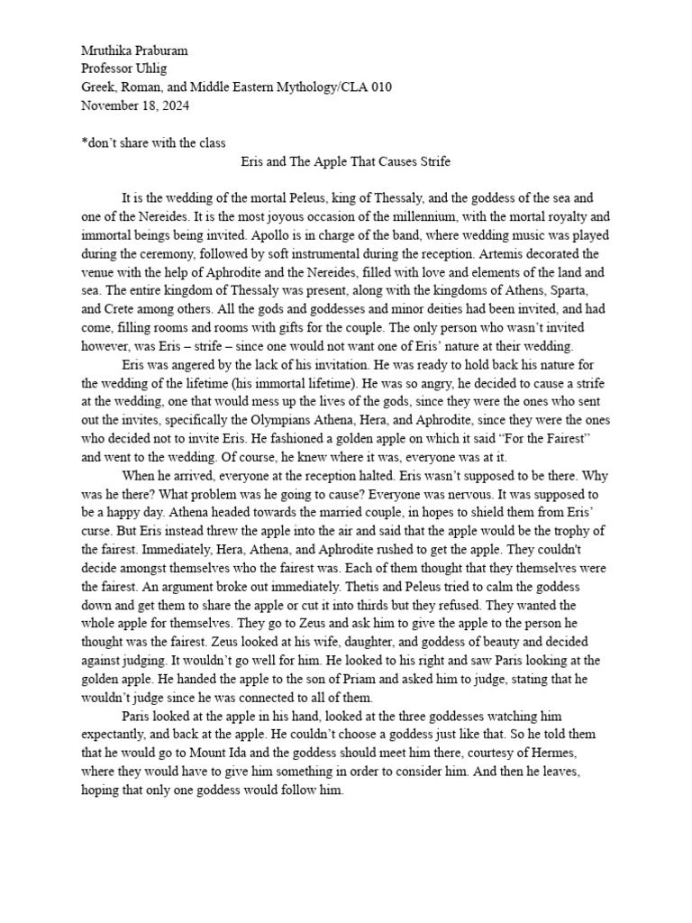CLA 010 - Eris and The Apple That Causes Strife | PDF | Paris ...
