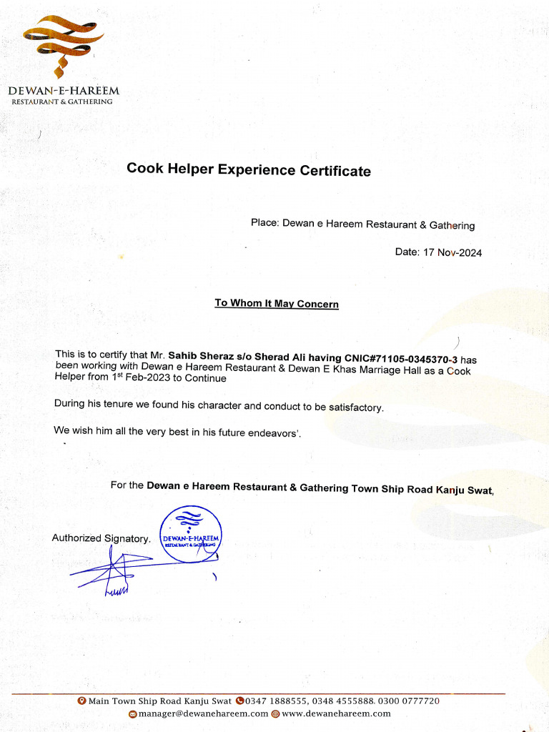 Experience Cert | PDF