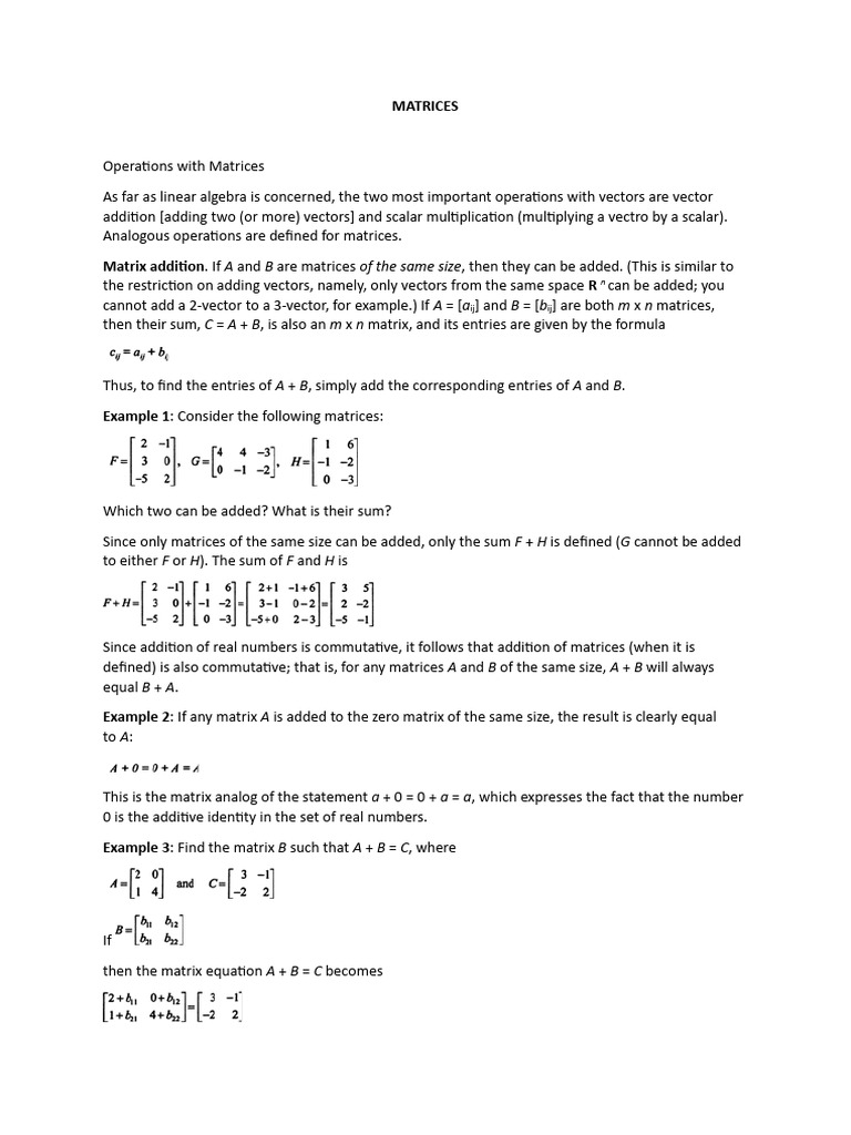 UNIT 1_MATRICES | PDF | Matrix (Mathematics) | Vector Space UNIT 1_MATRICES | PDF | Matrix (Mathematics) | Vector Space