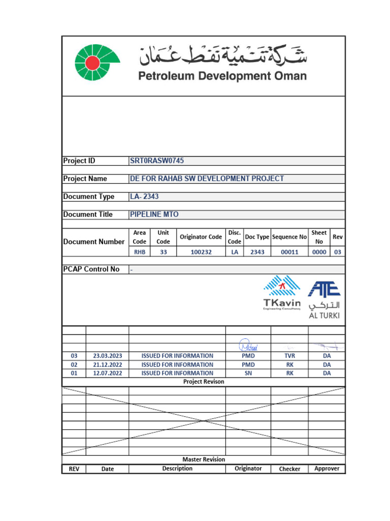 Pipeline MTO for Rahab SW Project | PDF | Plumbing