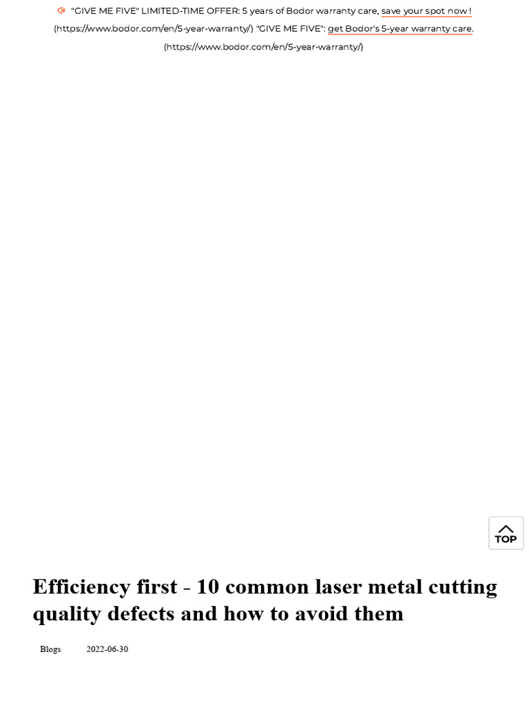 Efficiency First - 10 Common Laser Metal Cutting Quality Defects and ...