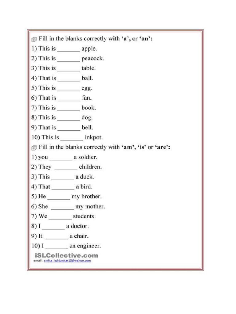 ARTICLES (A- AN) EX1 | PDF