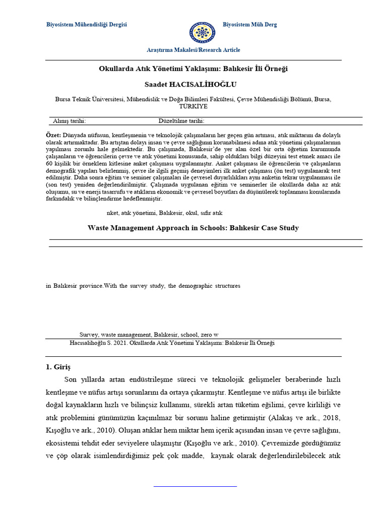 Okullarda At__k Y__netimi Yakla____m___ Bal__kesir __li __rne__i[#949033]-1811141 | PDF