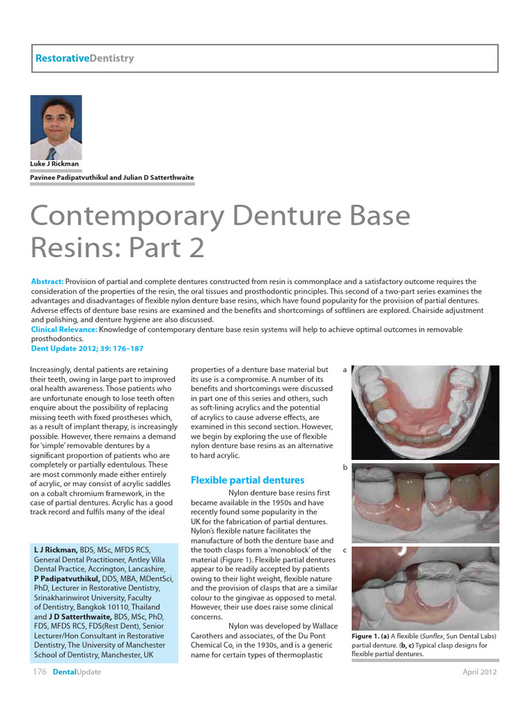 Contemporary Dentures 2 | PDF | Dentures | Poly(Methyl Methacrylate)