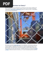 Barriers To Entry and Exit | PDF | Monopoly | Perfect Competition