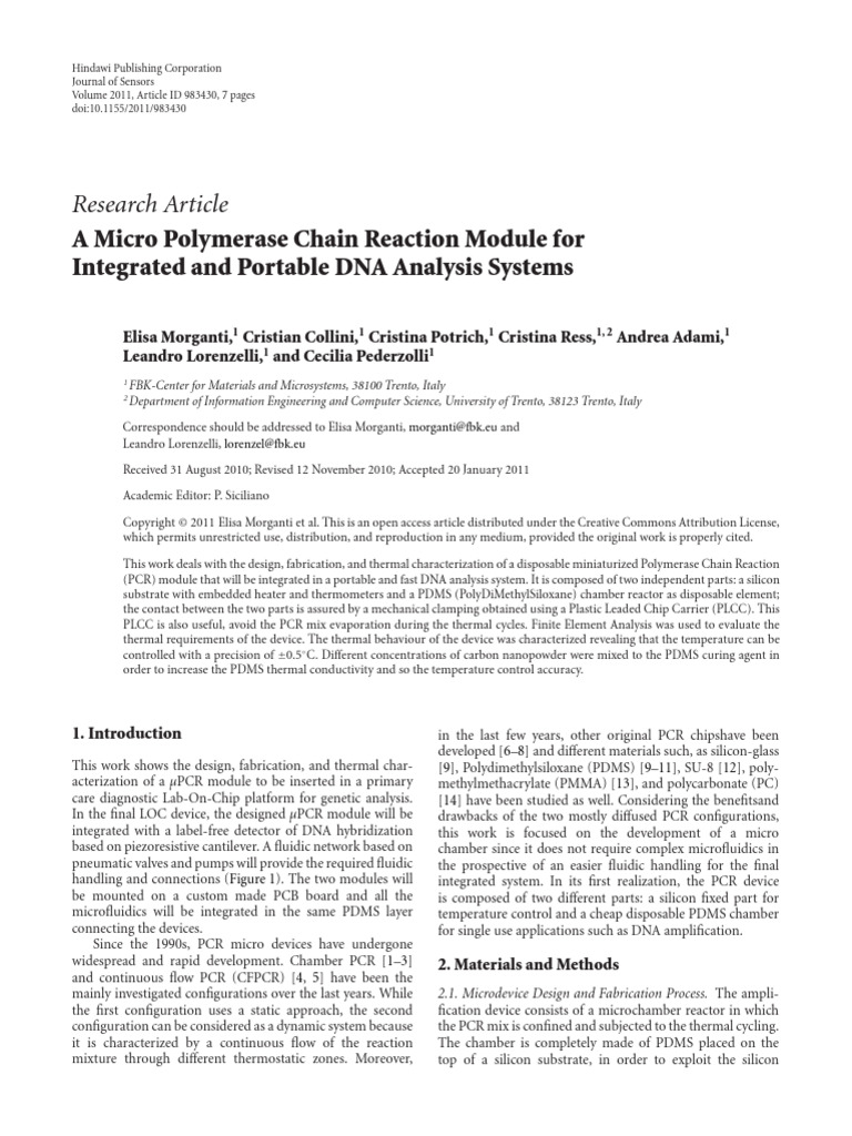 A Micro Polymerase Chain Reaction Module For Integ | PDF | Polymerase Chain Reaction | Thermocouple