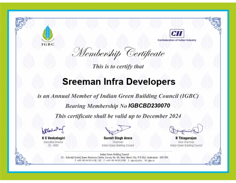 Sreeman Infra Developers | PDF