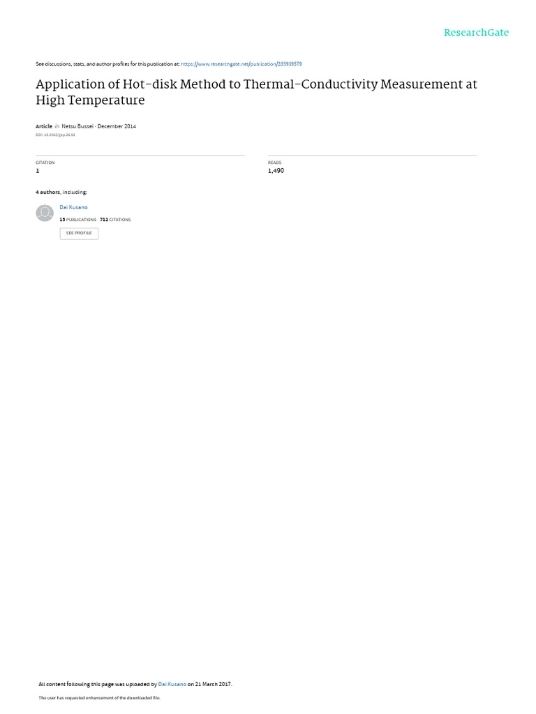 Application_of_Hot-disk_Method_to_Thermal-Conducti (1) | PDF | Physical ...
