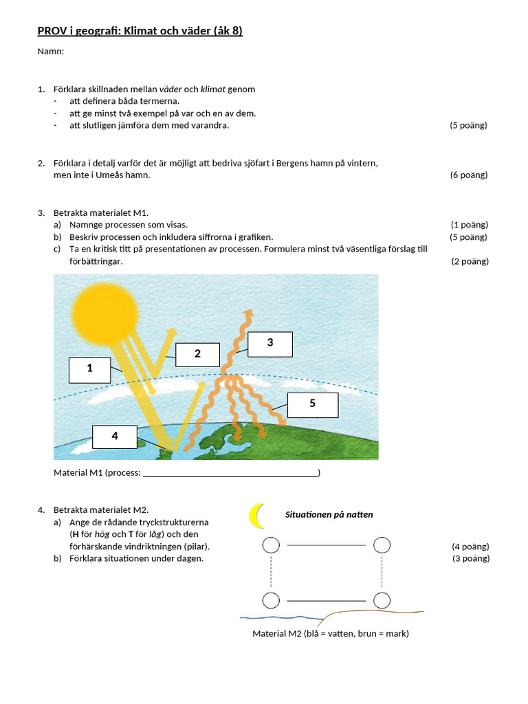 PROV I Geografi - Klimat Och Väder | PDF