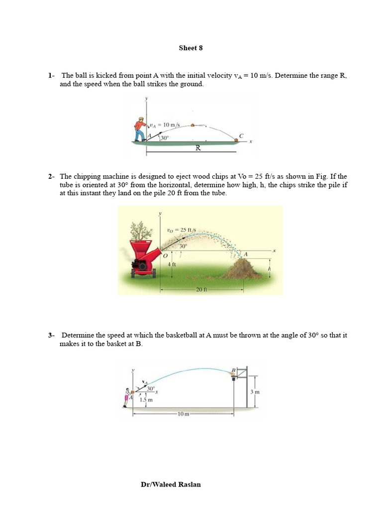 Projectile Motion Calculations and Analysis | PDF