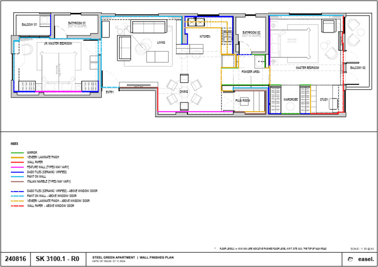 Base Drawings WALL FINISH PLAN | PDF | Bedroom | Buildings And Structures